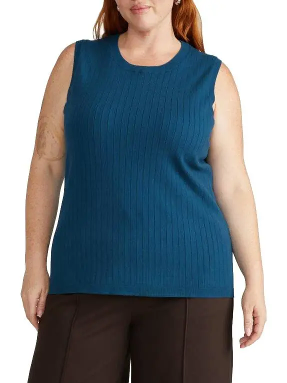 Universal Standard Workwear Ribbed Sweater Vest - Deep Teal