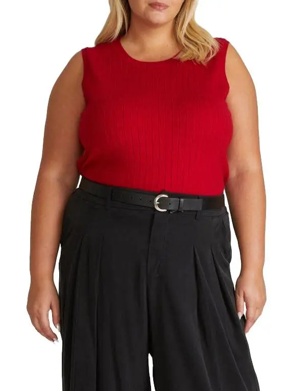 Universal Standard Workwear Ribbed Sweater Vest - Red Geranium