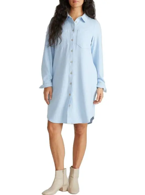 Universal Standard Long Sleeve Check Flannel Shirtdress - Battenberg Twill