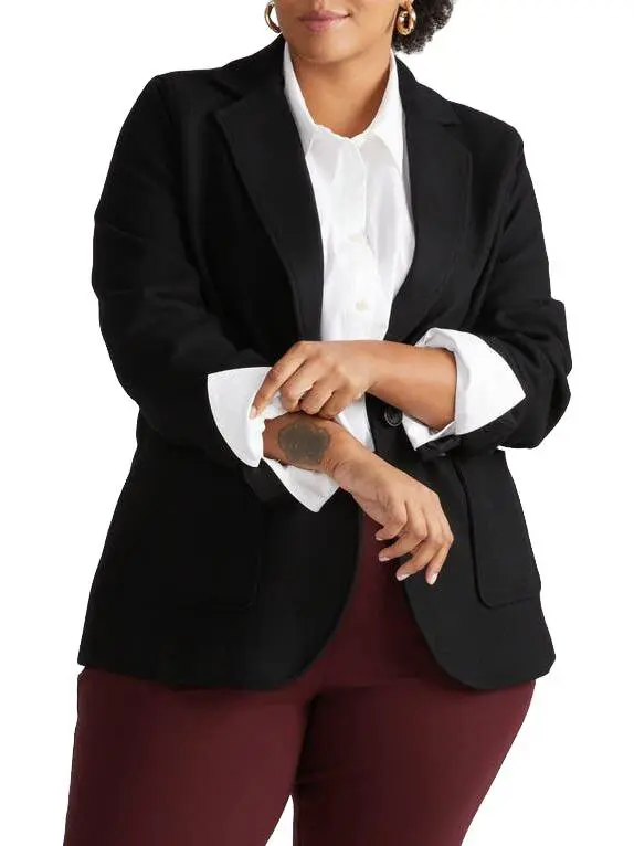 Universal Standard Kidjo Wool Blend Jacket - Black