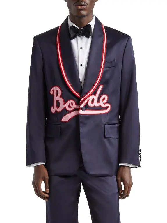 BODE Major League Appliqué Suit Jacket - Navy