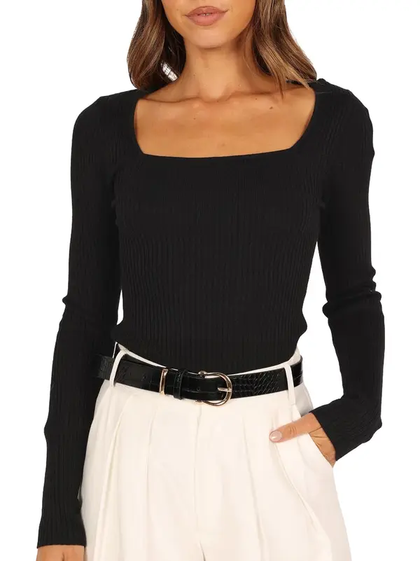 PETAL & PUP Shani Rib Top - Black