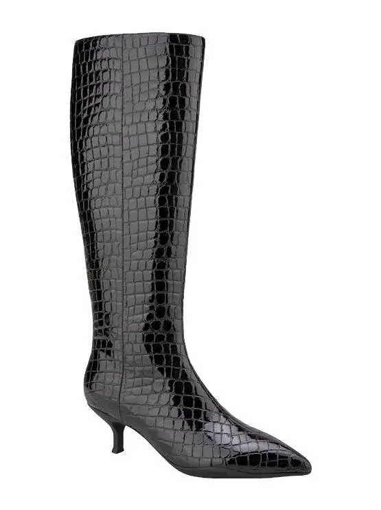 Aerosoles Loano Knee High Boots - Black Jelly Croco