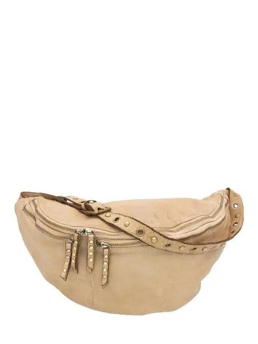 BOLSA NOVA Bella Large Sling Bag In Washed Italian Leather - Light Taupe