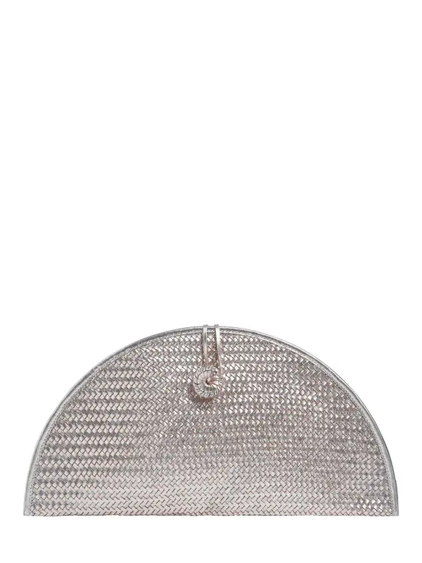 ADRIANA CASTRO La Barca Handwoven Leather Clutch - Silver