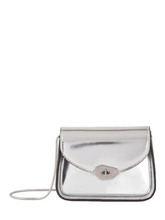 Mulberry Lana Mini Metallic Leather Crossbody Bag - Silver