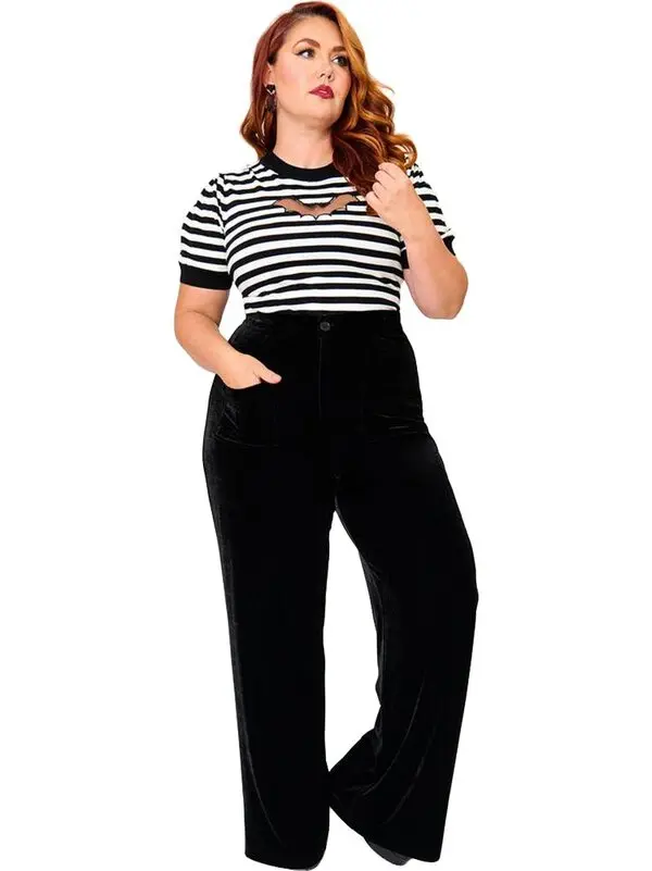SMAK PARLOUR Wide Leg Pants - Black Solid