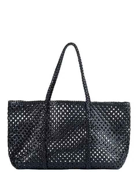 ADRIANA CASTRO La Cesta Handwoven Leather Tote - Black