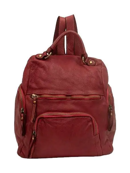 BOLSA NOVA Mia Washed Leather Backpack - Brick