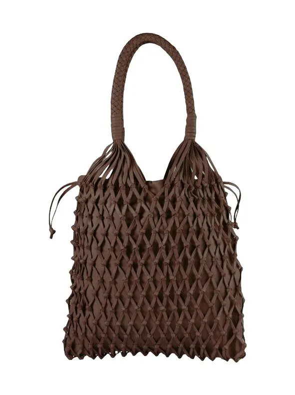 ADRIANA CASTRO La Red Mesh Leather Bag - Brown