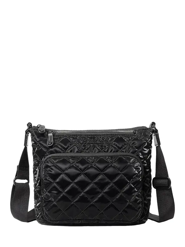 Mz Wallace Metro Scout Deluxe Quilted Nylon Crossbody Bag - Black Liquid