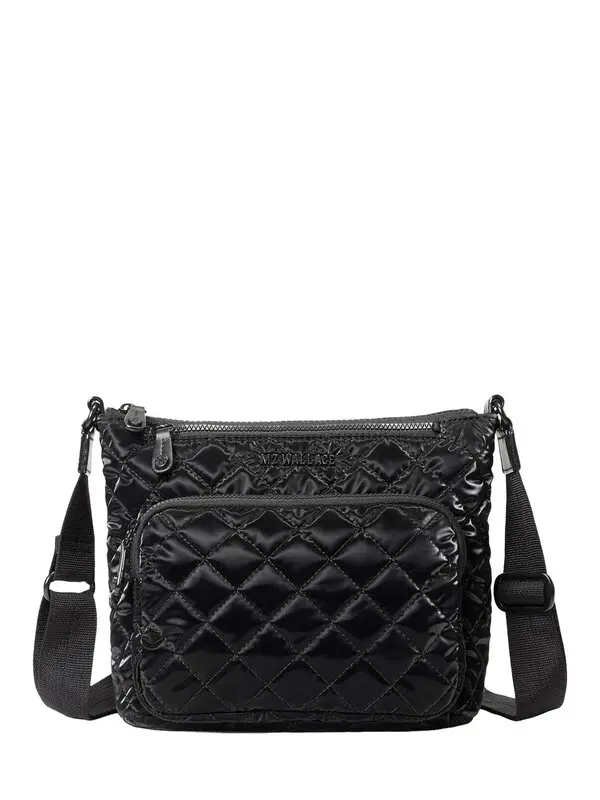 Mz Wallace Metro Scout Deluxe Quilted Nylon Crossbody Bag - Black Liquid