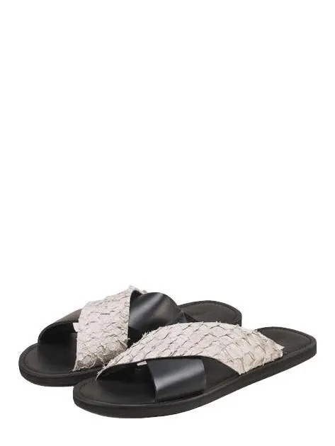 SAREP + ROSE Pike Leather Slide Sandal - Black