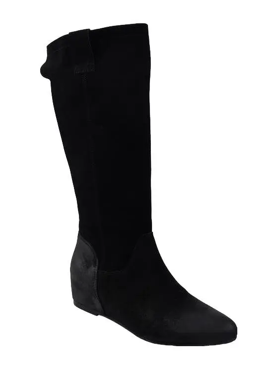 ZIGI Brindle Suede Wedge Boots - Black Suede