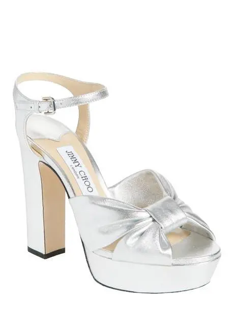 JIMMY CHOO Heloise Platform Sandal - Silver