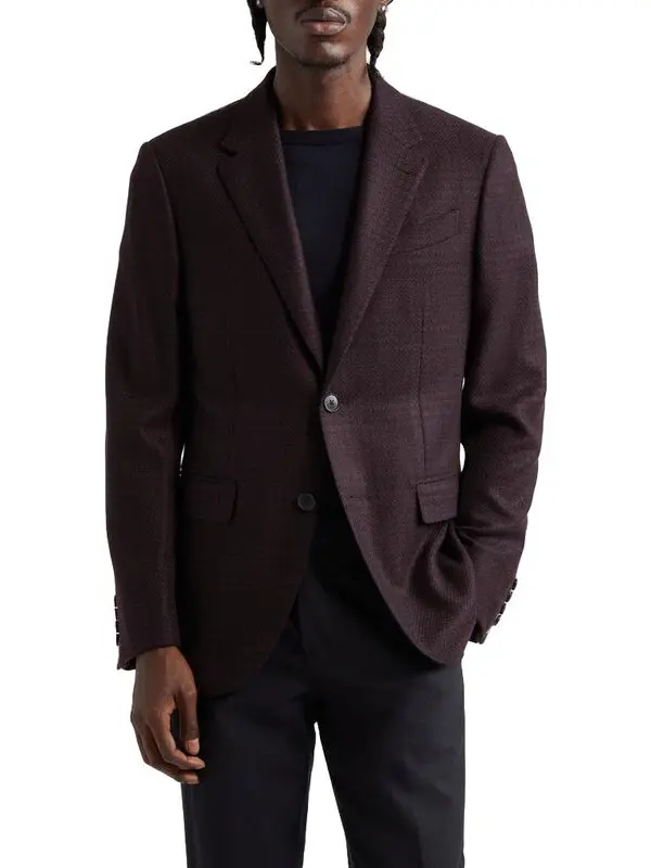 Zegna Oasi Plaid Cashmere Blazer - Plum