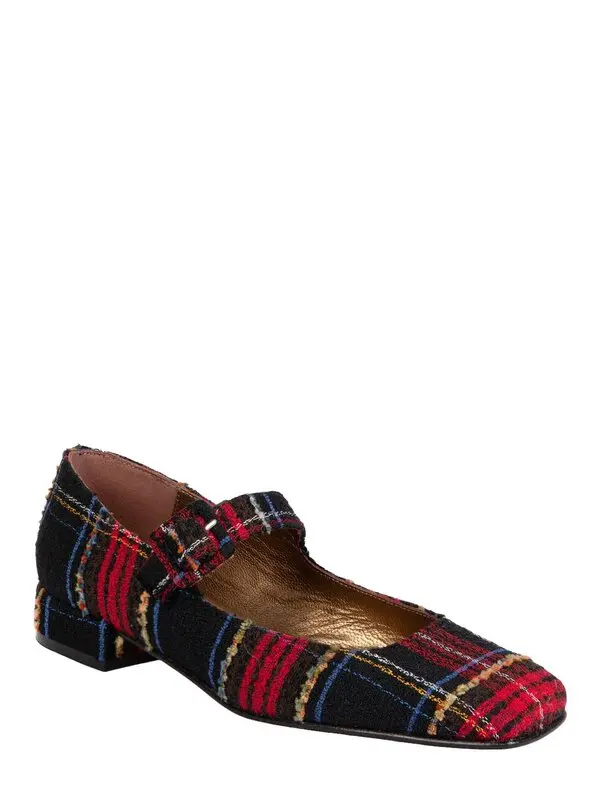 Penelope Chilvers Plaid Mary Jane - Black/ Red
