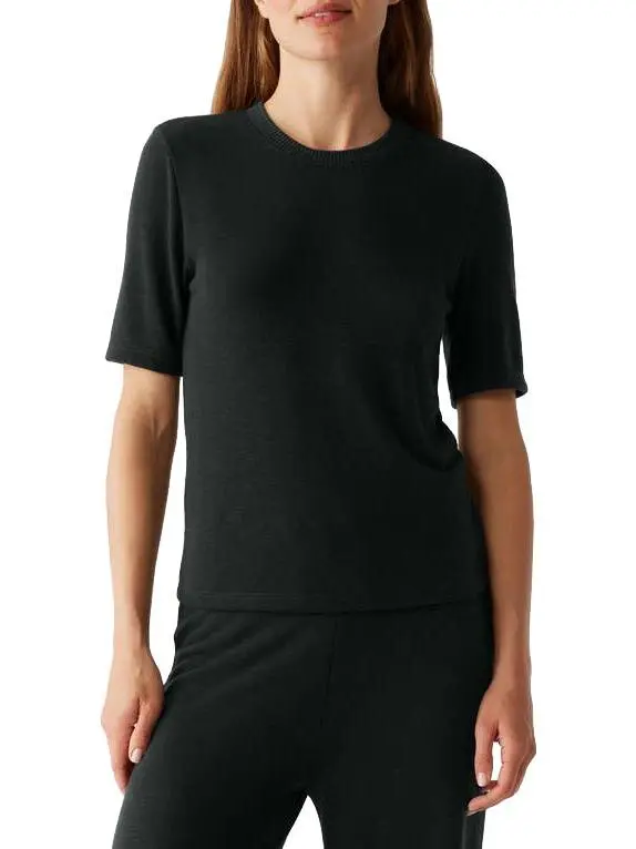 Michael Stars Frankie Crewneck Knit Top - Black