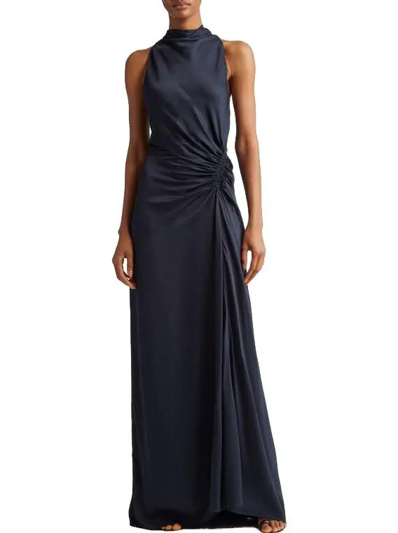 A.L.C. Inez Funnel Neck Gown - Dark Sapphire