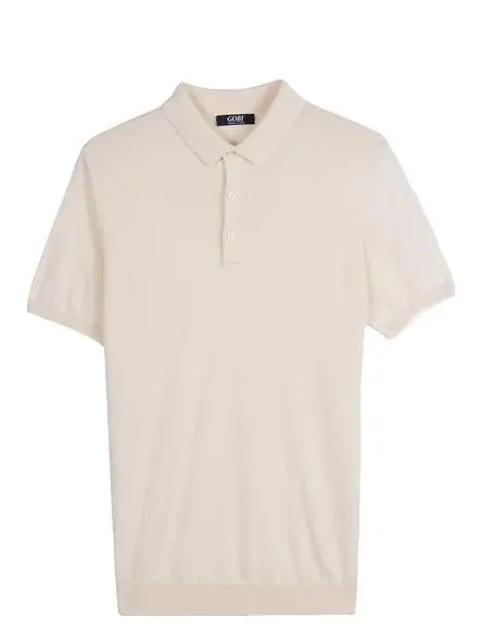 Gobi Cashmere Cashmere Silk Polo Shirt - Marshmallow