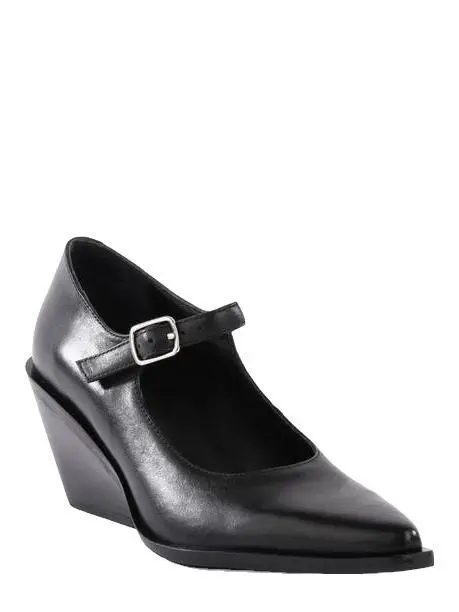 Seychelles Sparks Pointed Toe Mary Jane Pump - Black Leather