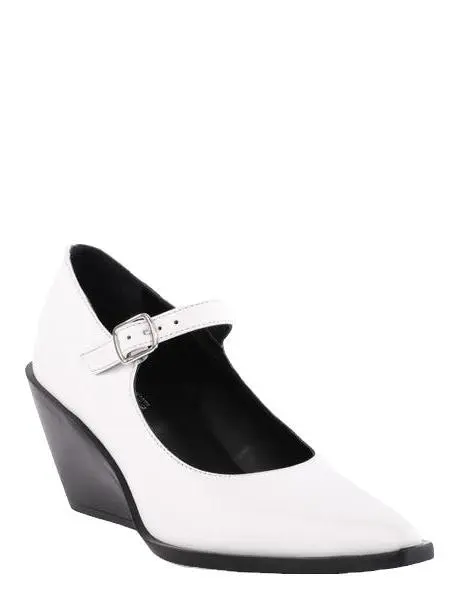 Seychelles Sparks Pointed Toe Mary Jane Pump - White Leather