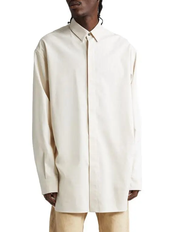Fear Of God Vented Stretch Cotton & Virgin Wool Button-up Shirt - Cream