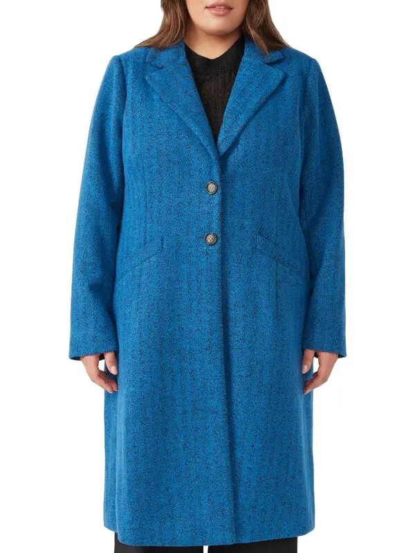 ESTELLE Maris Herringbone Coat - Victoria Blue