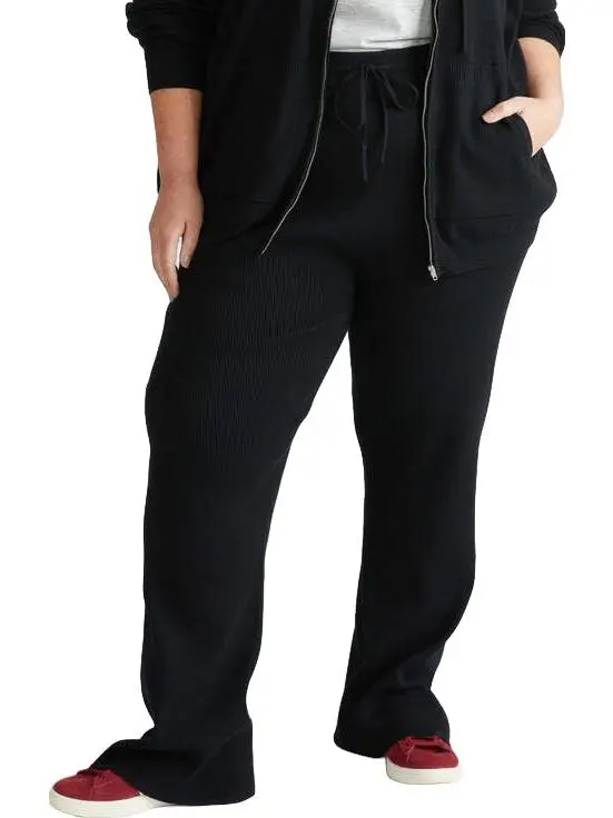 Universal Standard Mola Tie Waist Rib Pants - Black