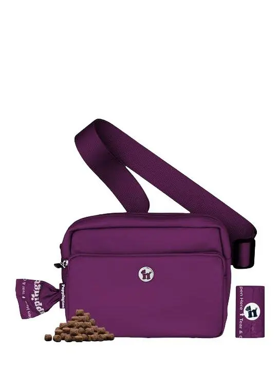 PUPPINGTON 3-in-1 Dog Walking Bag With Poop Bags - Plum Wine