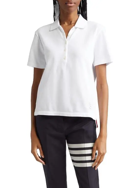 Thom Browne Stripe Piqué Polo - White