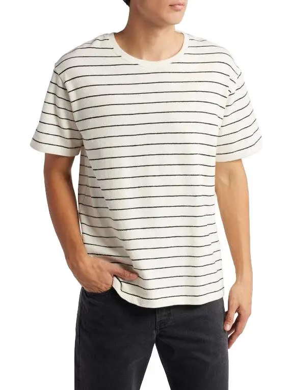 FRAME Stripe Relaxed T-shirt - Natural/black