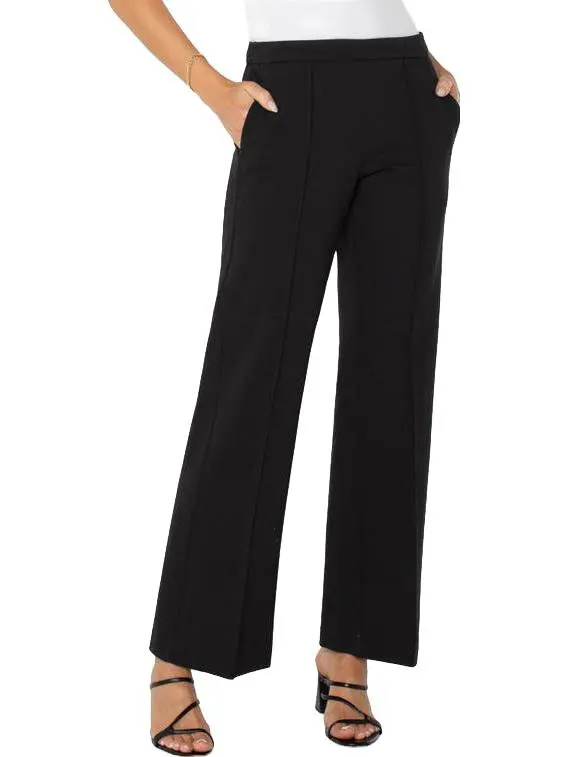LIVERPOOL Kayla Wide Leg Pull-on Trousers - Black