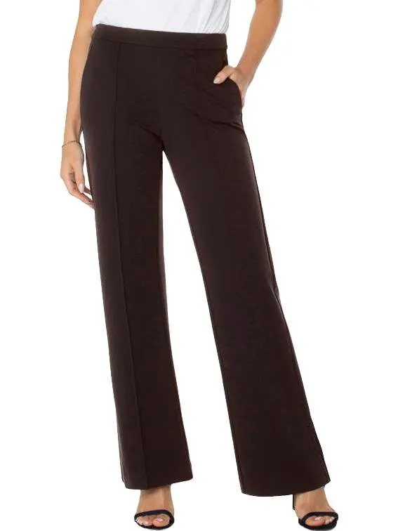 LIVERPOOL Kayla Wide Leg Pull-on Trousers - Brown Truffle