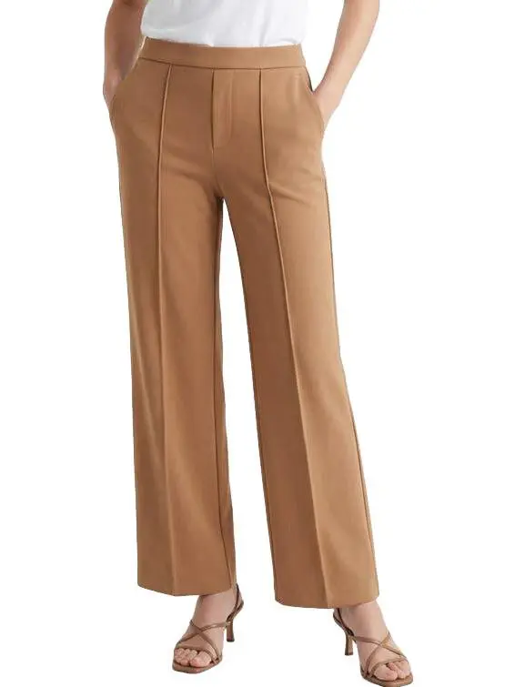 LIVERPOOL Kayla Wide Leg Pull-on Trousers - Rich Camel