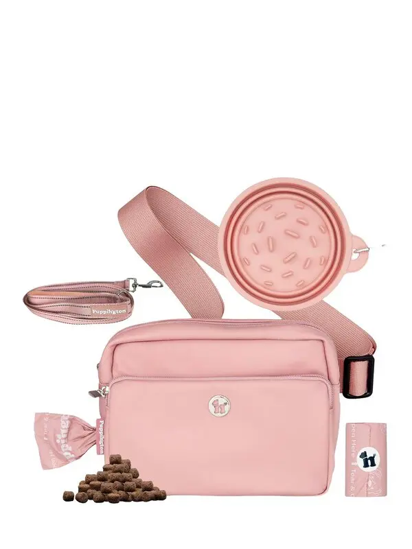 PUPPINGTON 3-in-1 Dog Walking Bag With Accessories - Blush Pink