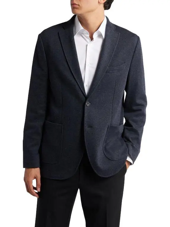 GRUNER 1949 Alfi Herringbone Knit Sport Coat - Navy