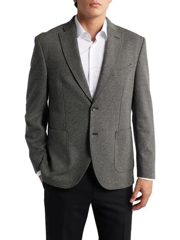 GRUNER 1949 Alfi Pin Dot Knit Sport Coat - Grey/ Black