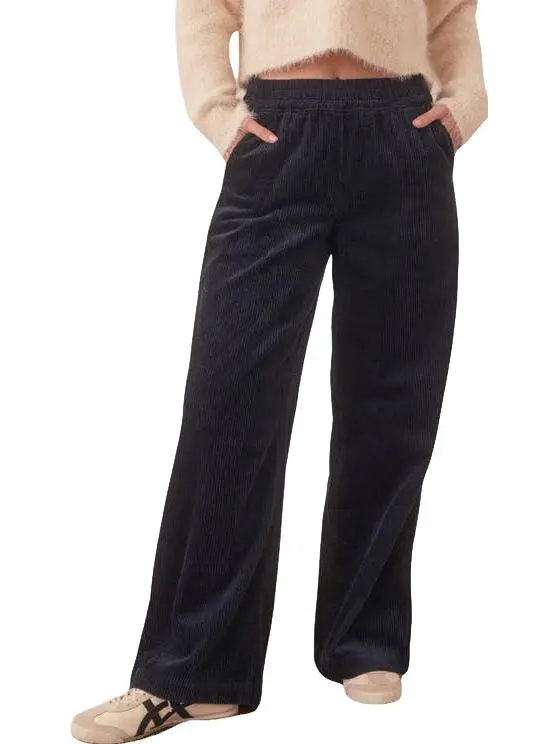 Marine Layer Allison Cotton Corduroy Wide Leg Pants - Sky Captain