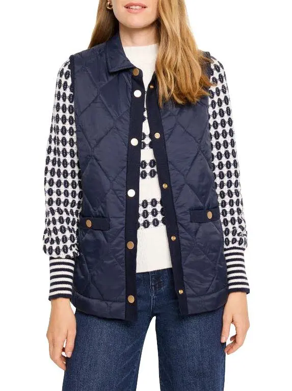 NIC+ZOE Diamond Puffer Vest - Dark Indigo