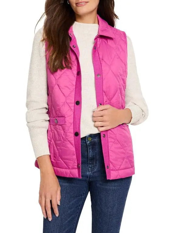 NIC+ZOE Diamond Puffer Vest - Orchid Petal