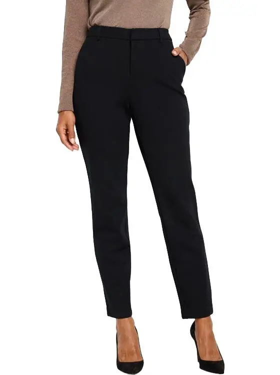 NIC+ZOE Ponte Knit Fly Front Pants - Black Onyx