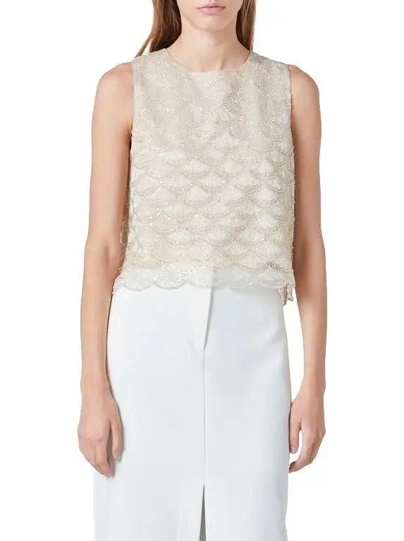 Endless Rose Sequin Sleeveless Top - Champagne