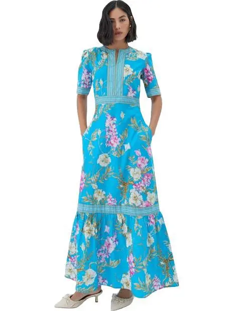 RAISHMA Darcie Floral Printed Dress - Blue