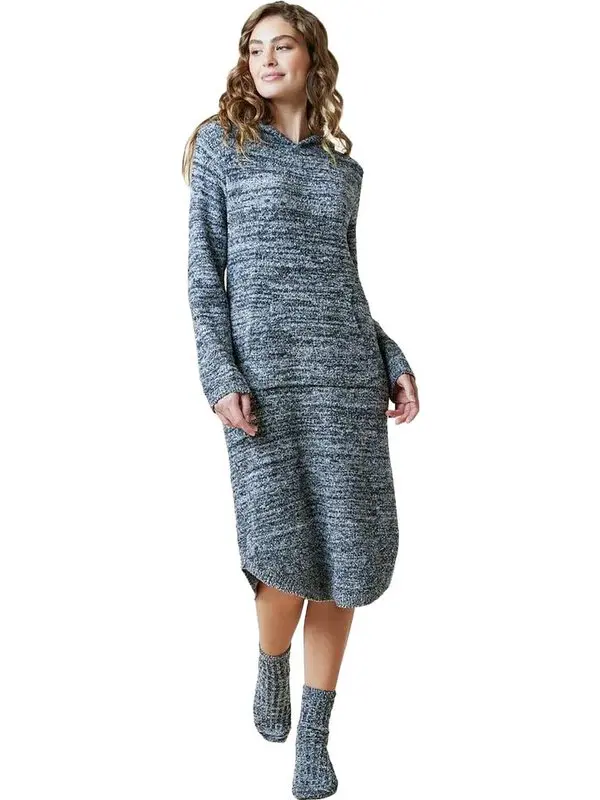 SOFTIES Heather Marshmallow Hooded Lounger - Heather Black