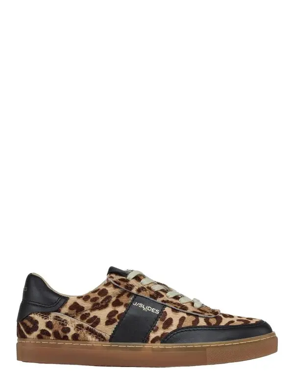 J/SLIDES NYC Tinsley Metallic Leather Sneakers - Leopard