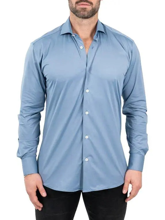 MACEOO Einstein Stretchblotter Button-up Shirt - Blue