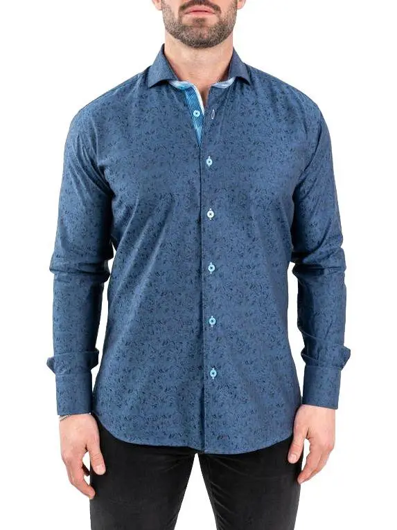 MACEOO Einstein Jacqfoxtrot Navy Button-up Shirt - Blue