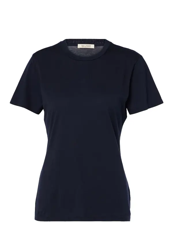NILI LOTAN Cotton Jersey T-shirt - Blue