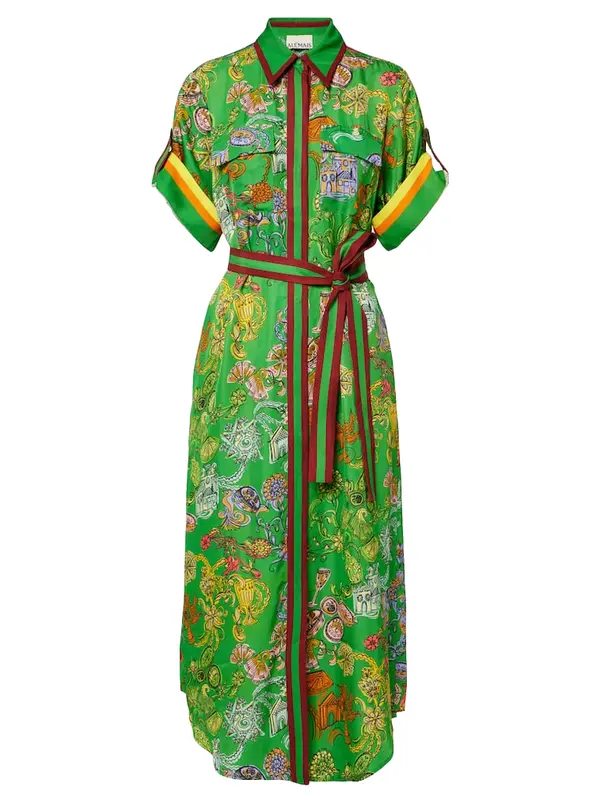 ALEMAIS Alémais Fiesta Printed Shirt Dress - Green